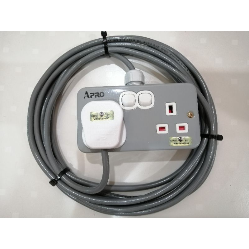 Ready Stock: Heavy Duty 1.0m 3core Metal Clad Double Switch Socket ...