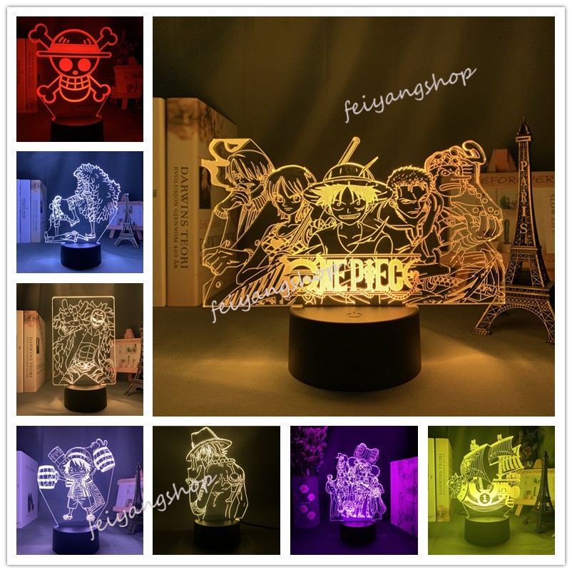 One Piece Monkey D Luffy Figure Night Light Anime ONE PIECE LED Color ...