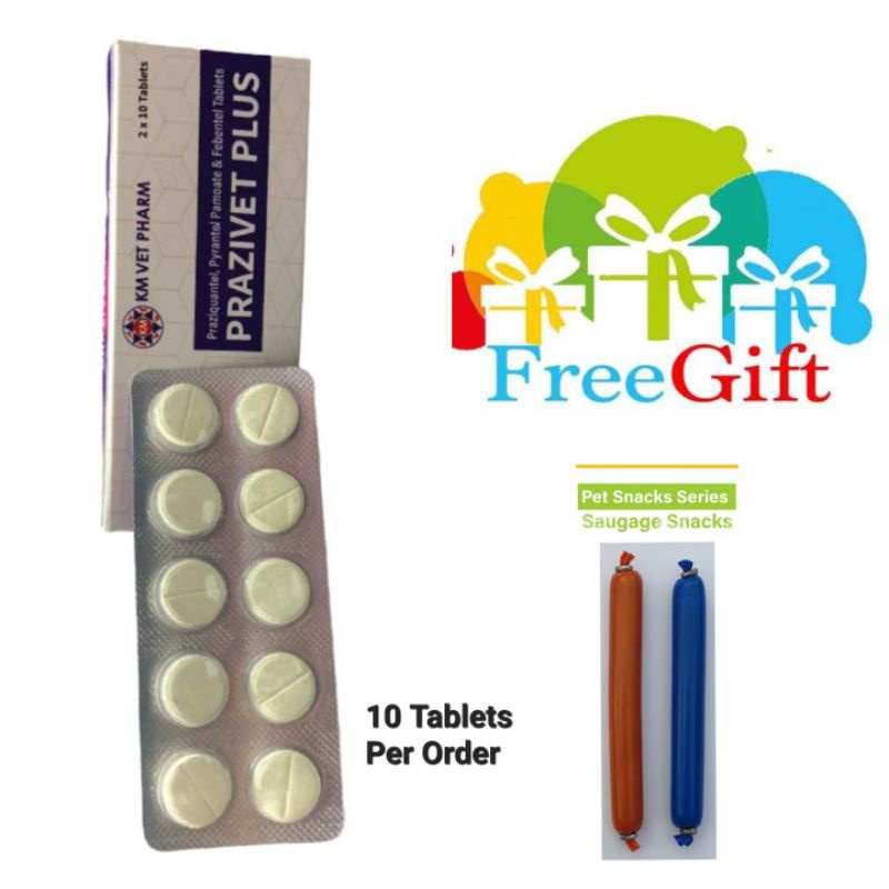 Exp:Aug 2024 / 1 Tablet / 1 Biji Prazivet Plus Deworm Dog Deworming ...