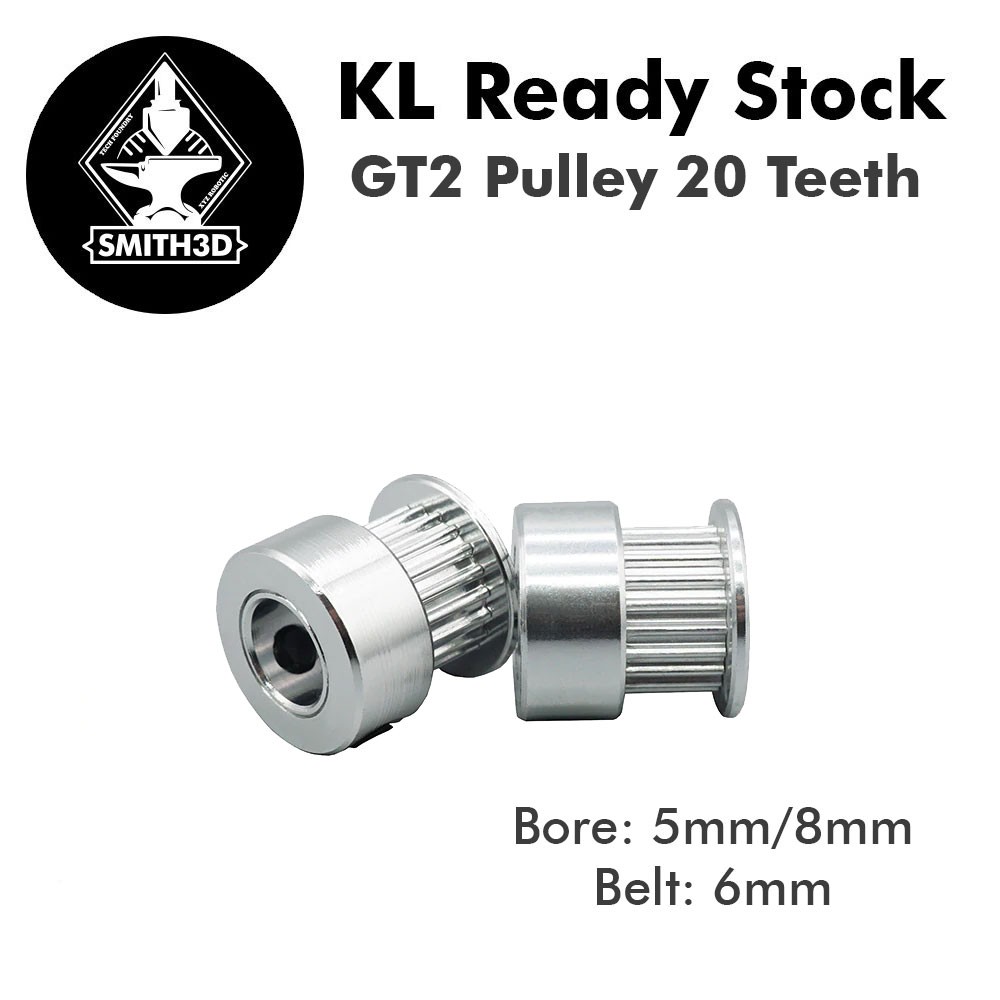 GT2 Pulley 20 Teeth 5mm/8mm bore 6mm Width 20T Timing Belt Pulley Wheel ...
