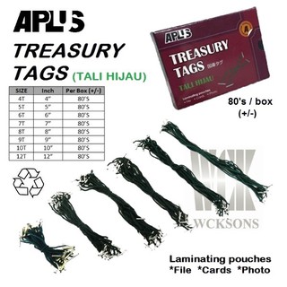APLUS TREASURY TAGS / TALI HIJAU ( AVAILABLE 8 LENGTH SIZES ) | Shopee ...