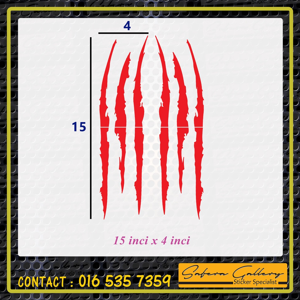 CLAW MARK RAPTOR STICKER KERETA | Shopee Malaysia