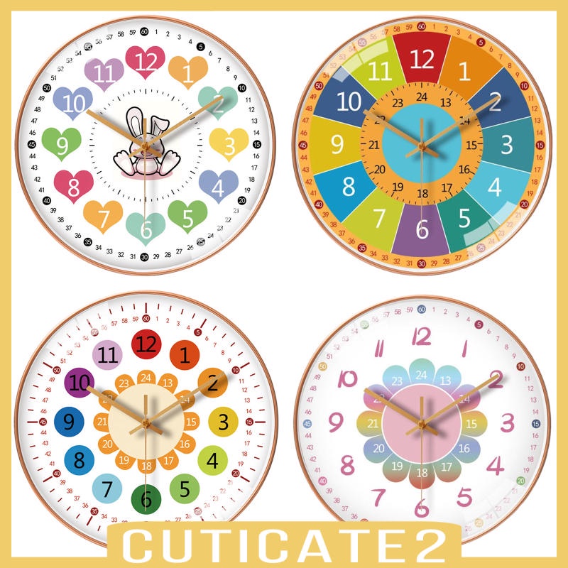 [cuticateddMY] 30cm Analog Colorful Wall Clock Telling Time Teaching ...