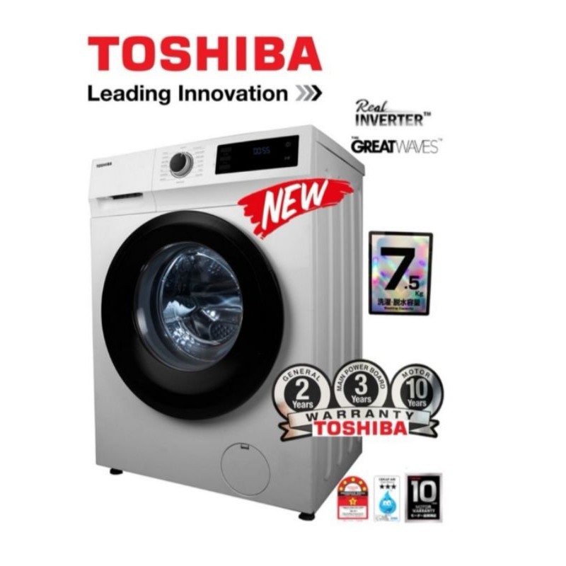 TOSHIBA 7.5KG INVERTER FRONT LOAD WASHING MACHINE TW-BH85S2M | Shopee Malaysia
