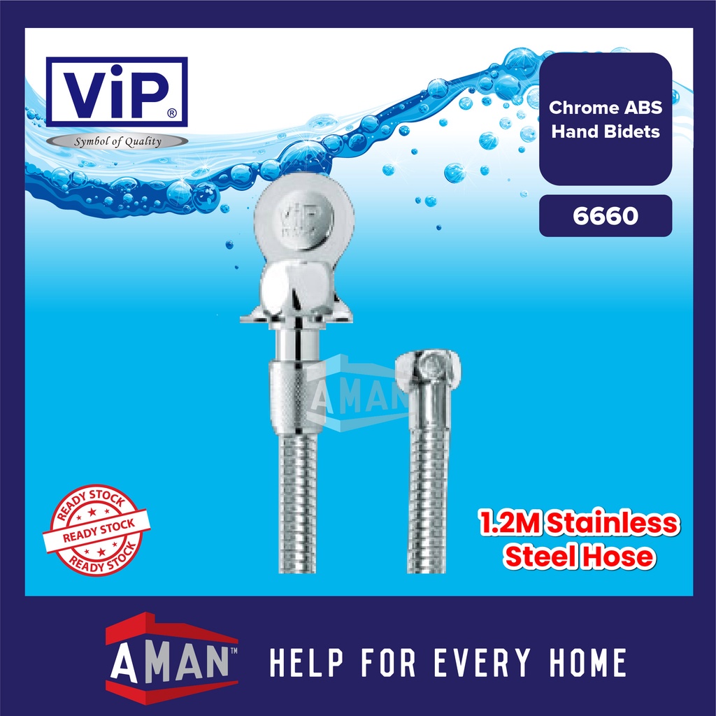 VIP 1.2m Chrome ABS Hand Bidet With Stainless Steel Hose Bidet Spray ...