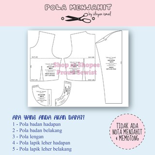 POLA ASAS | POLA BASIC BADAN DEWASA | BASIC BODICE SEWING PATTERN | POLA BAJU | POLA MENJAHIT ...