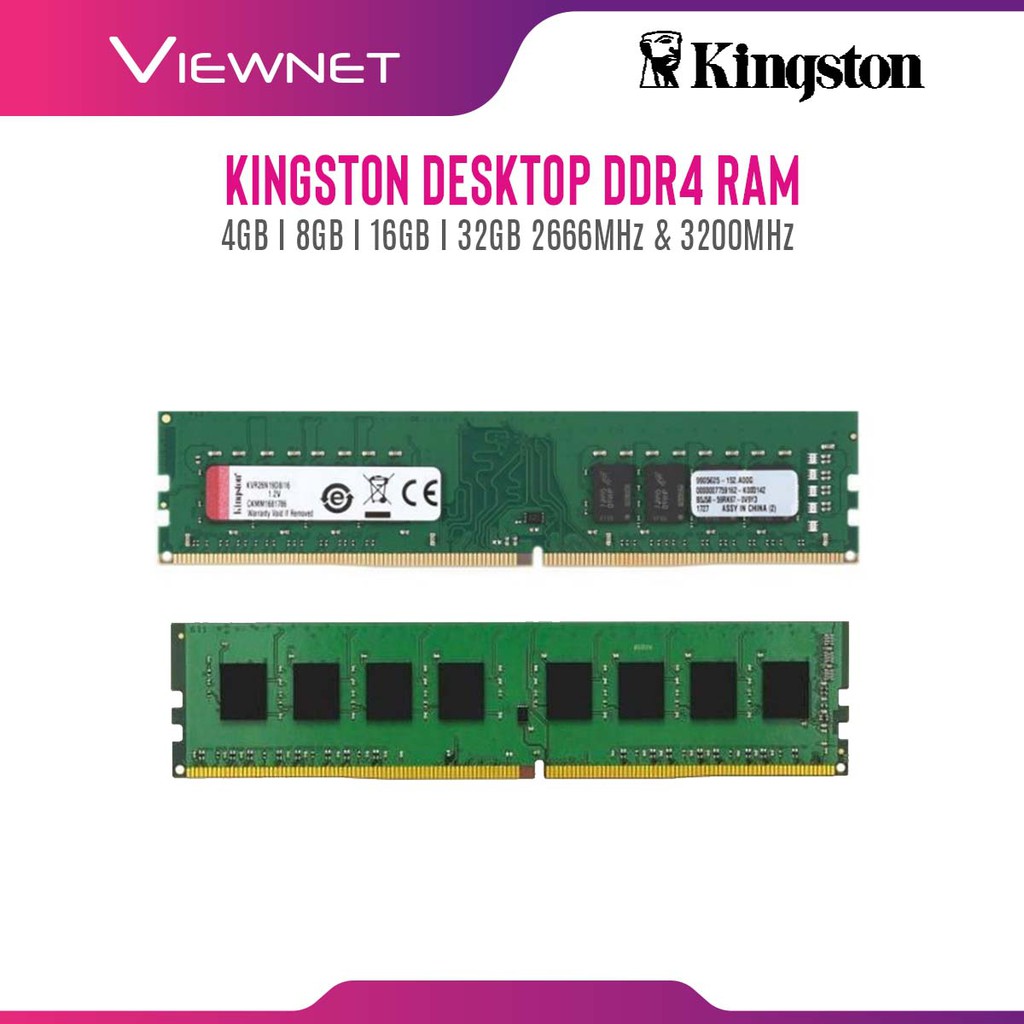 Kingston DDR4 4GB , 8GB, 16GB & 32GB 2400MHz/2666MHz/ 3200MHz Desktop ...