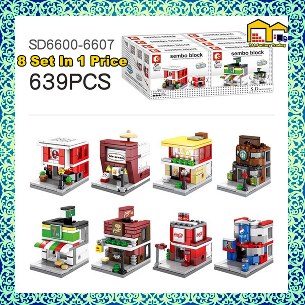 Mini Shop City Building Sets (8SET IN 1) | Shopee Malaysia