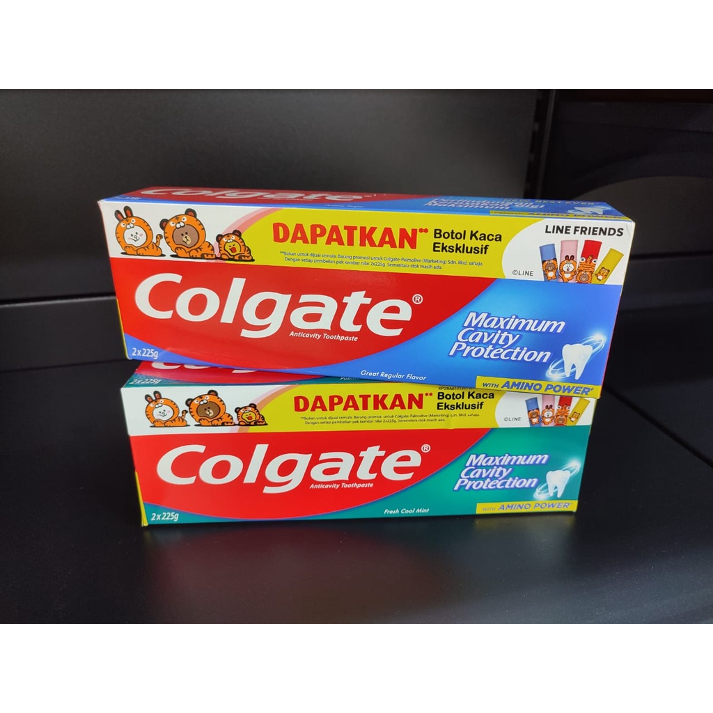 Colgate 2x225g Free Line Friends Glass Bottle (CNY PROMOTION) | Shopee ...