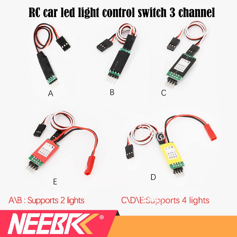 RC CAR LED Lamp Light Control Switch Panel System Turn on/Off 3CH for 1 ...