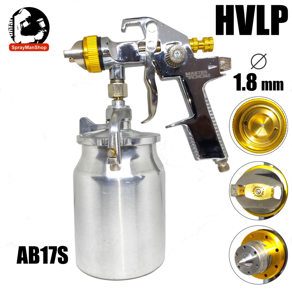 HVLP Spray Gun Suction Feed AB17S 1.8mm 1000ml Cup | Shopee Malaysia