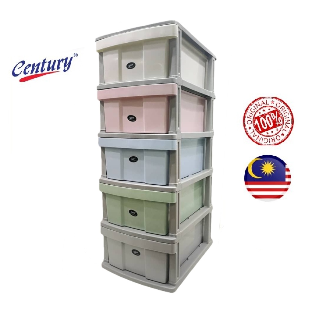 Century Drawer 5 TIER Clothes Cabinet Storage Laci Kabinet Baju Almari ...