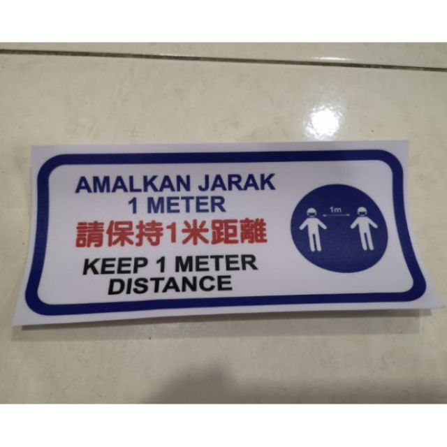 Keep distance sticker / label / notice | Shopee Malaysia