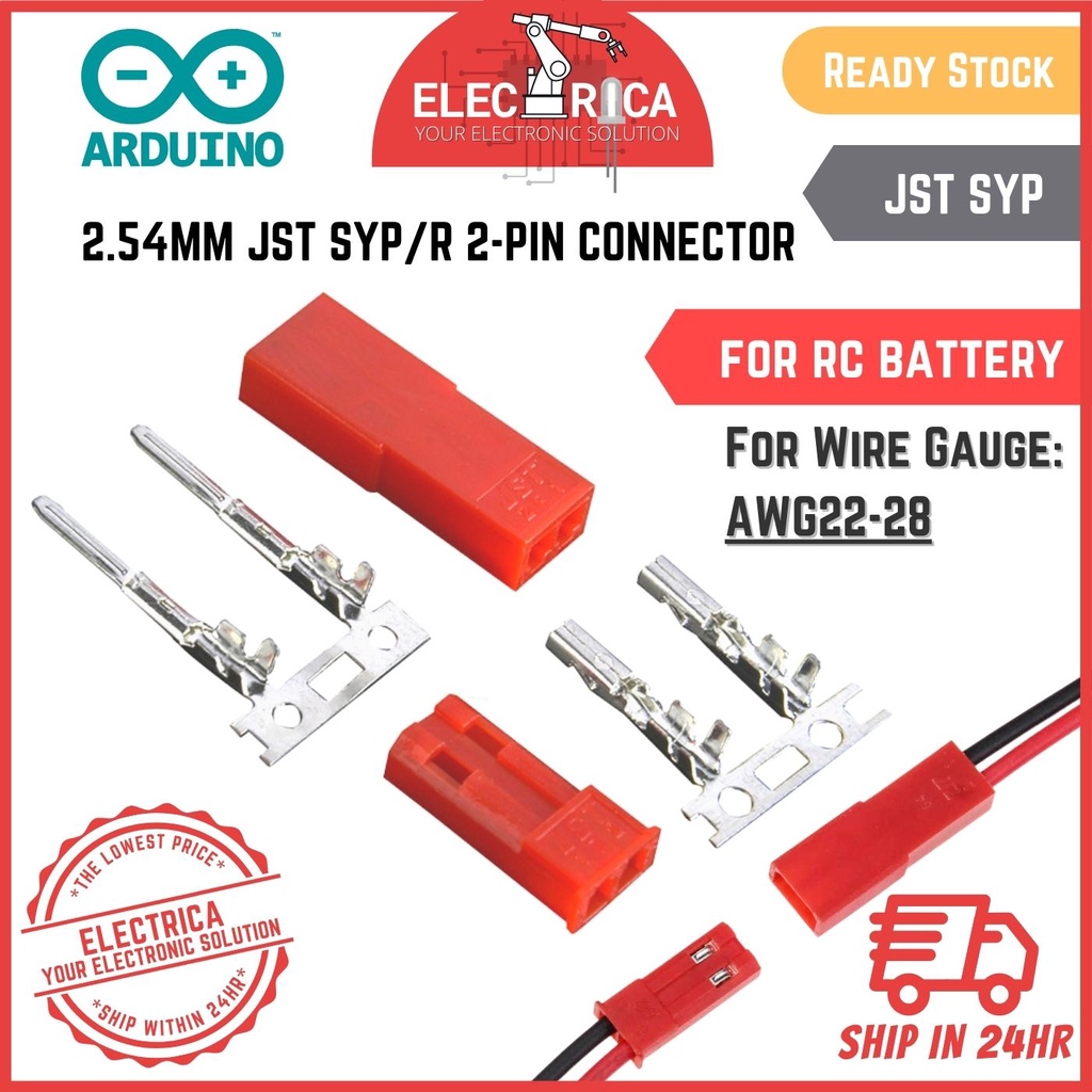(1Set) SYP SYR JST 2.54mm Pitch 2P Connector Female Male + Terminal Pin | Shopee Malaysia