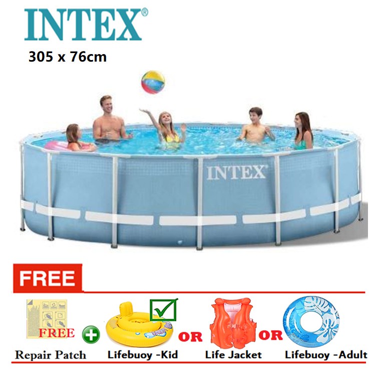 PROMOTION 26700 INTEX Inflatable Swimming Pool Steel Frame PVC Basin ...