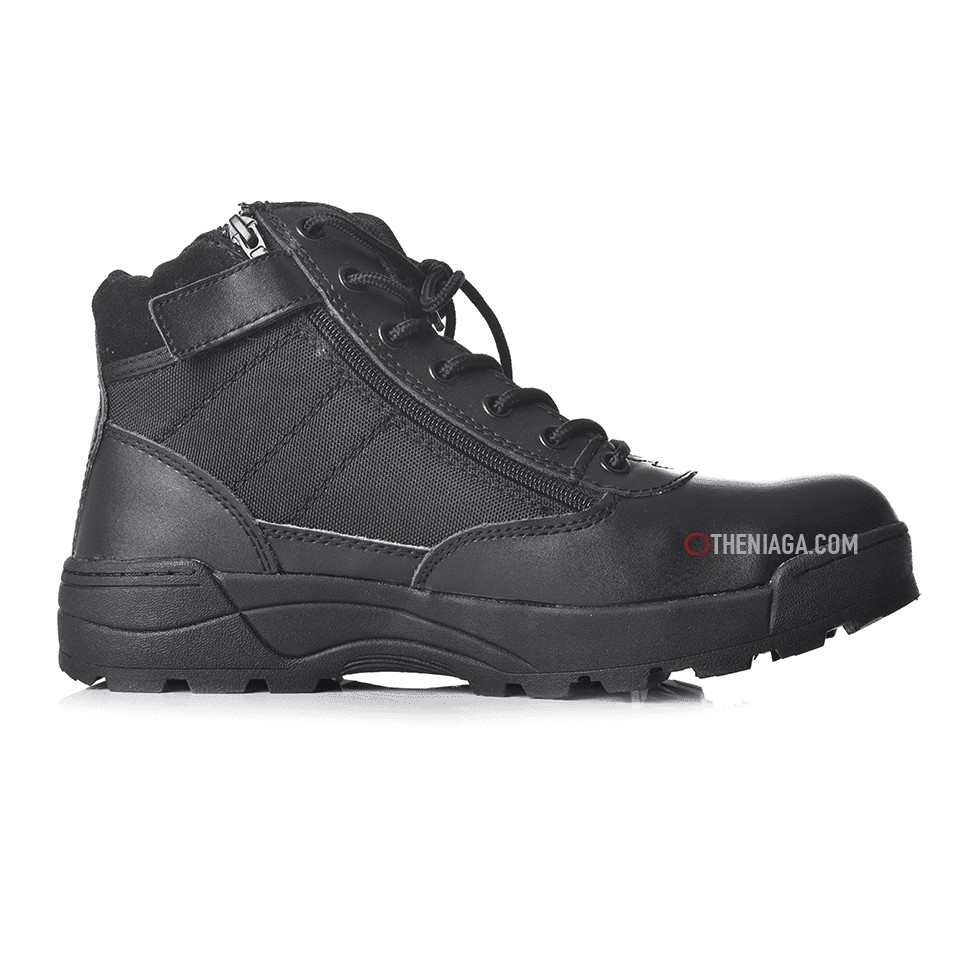 Kasut Operasi SWAT HALF CUT Zip Tepi Hitam Tactical Boots Tahan Lasak ...