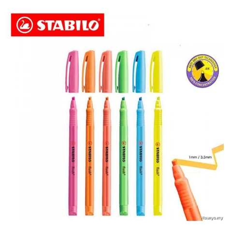 Stabilo Flash Slim Neon Highlighter Textliner Pen (Per PCS) | Shopee ...