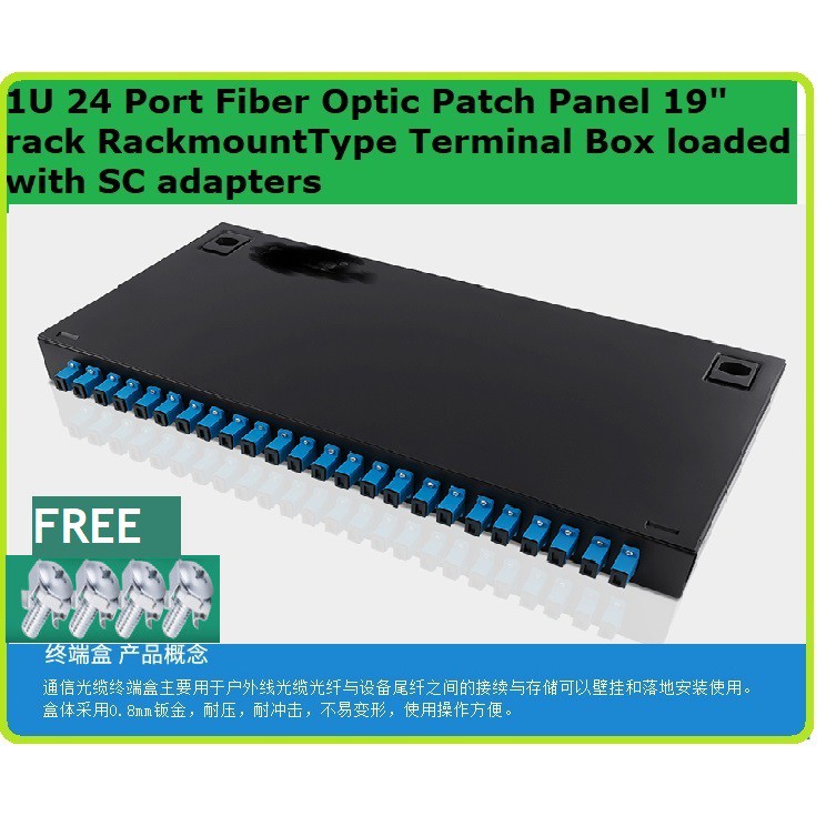1U 24 Port ODF Fiber Optic Patch Panel SC adaptor | Shopee Malaysia