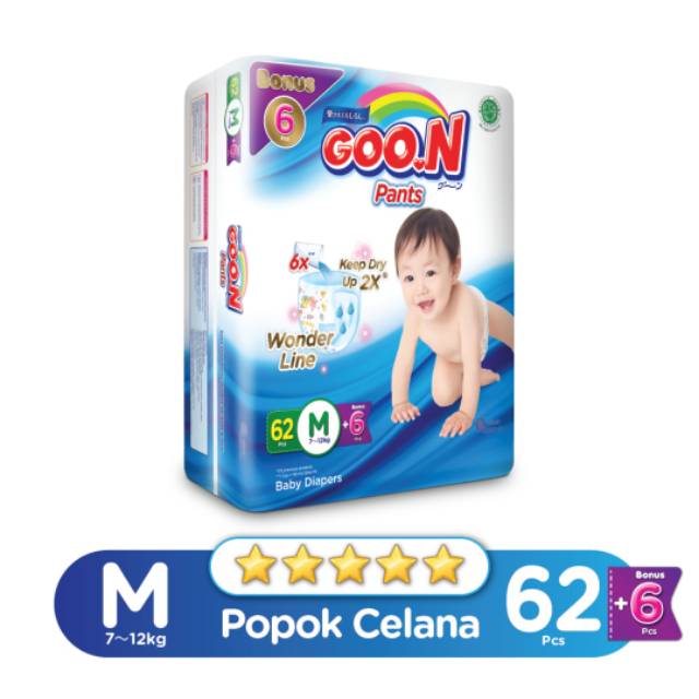 Goon premium diaper pants m - 62 + 6 / goon pampers disposable use / goon pants diapers contents ...