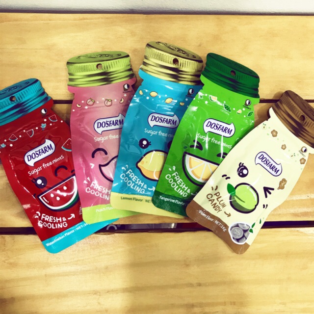 Dosfarm Sugar Free Mints Watermelon / Peach / Lemon / Tangerine 16G ...