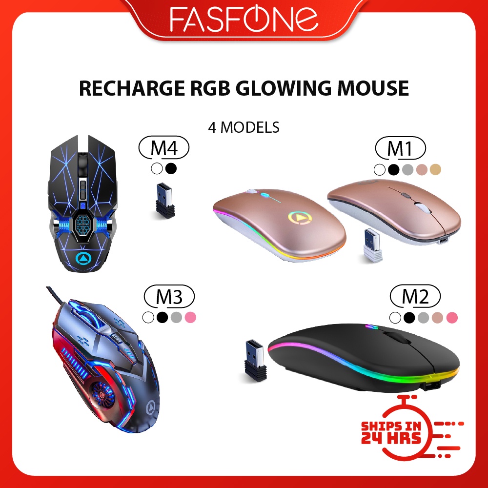 (Ready Stocks in Malaysia) Rechargeable Mouse Wireless Silent LED ...