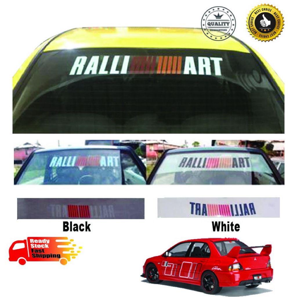 RALLIART CAR STICKER CERMIN BELAKANG KERETA Rear WIDESCREEN STICKER ...