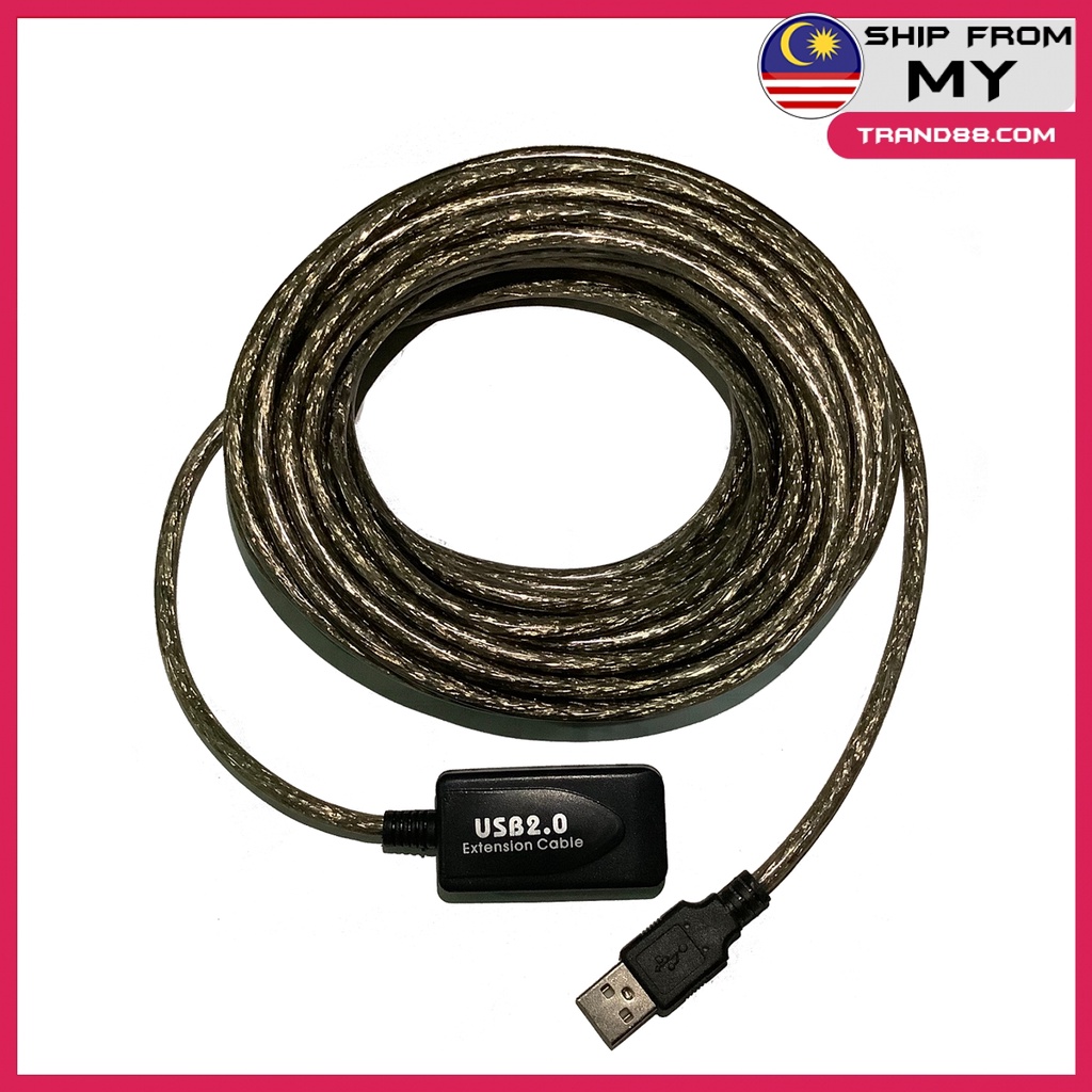 USB Extender 5m 10m 15m 20m Male to Female | Shopee Malaysia