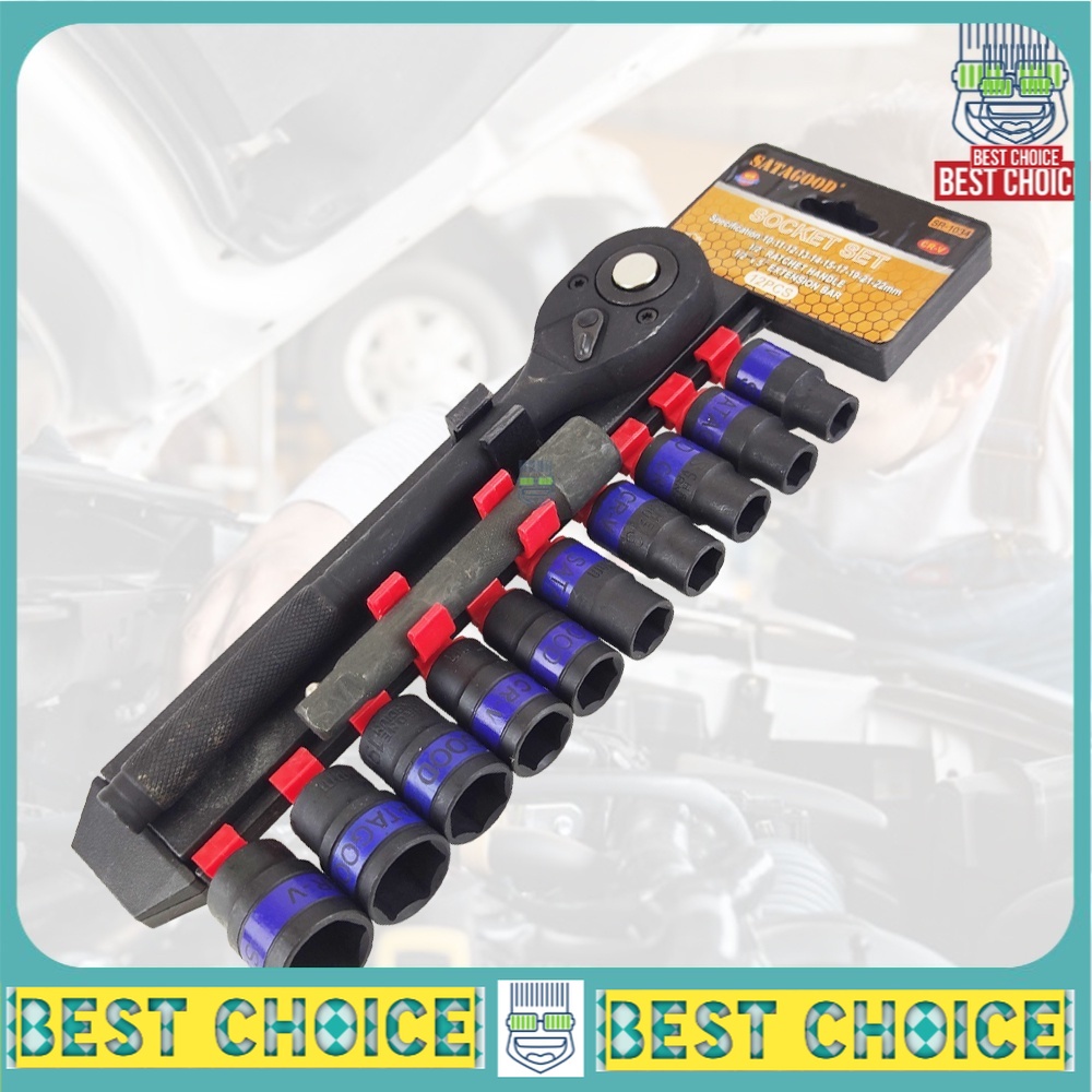 SATAGOOD SET SPANAR BOX SET SPANAR SOKET 1/2 Inch Socket Set 12pcs ...