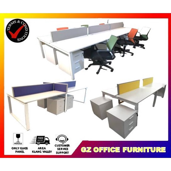 Office Desking Workstation Open Plan Drawer Table Top Partition Panel ...
