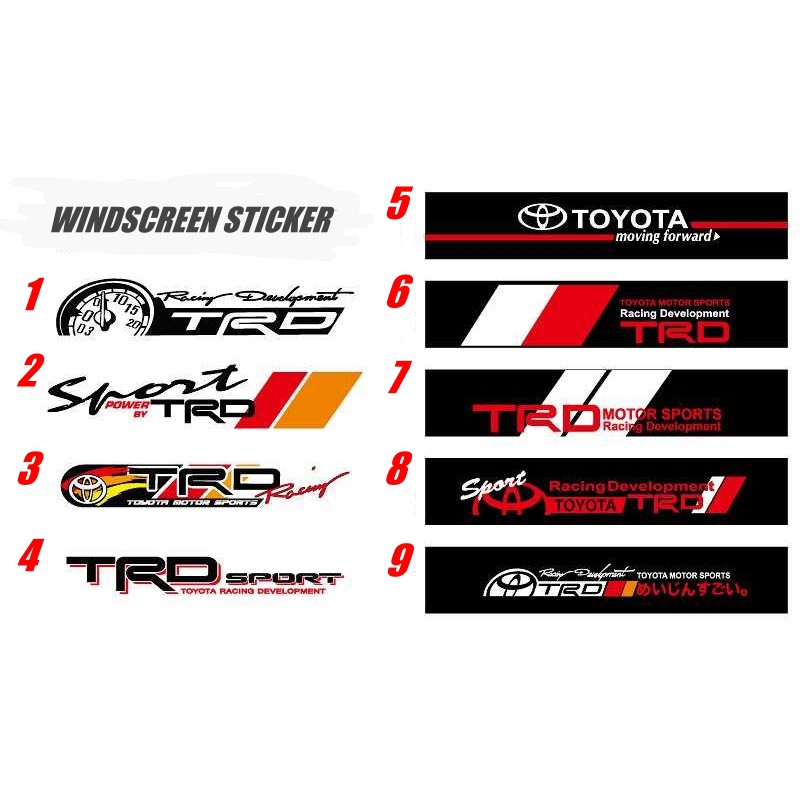 TOYOTA TRD SPORT RACING WINDSCREEN STICKER | Shopee Malaysia