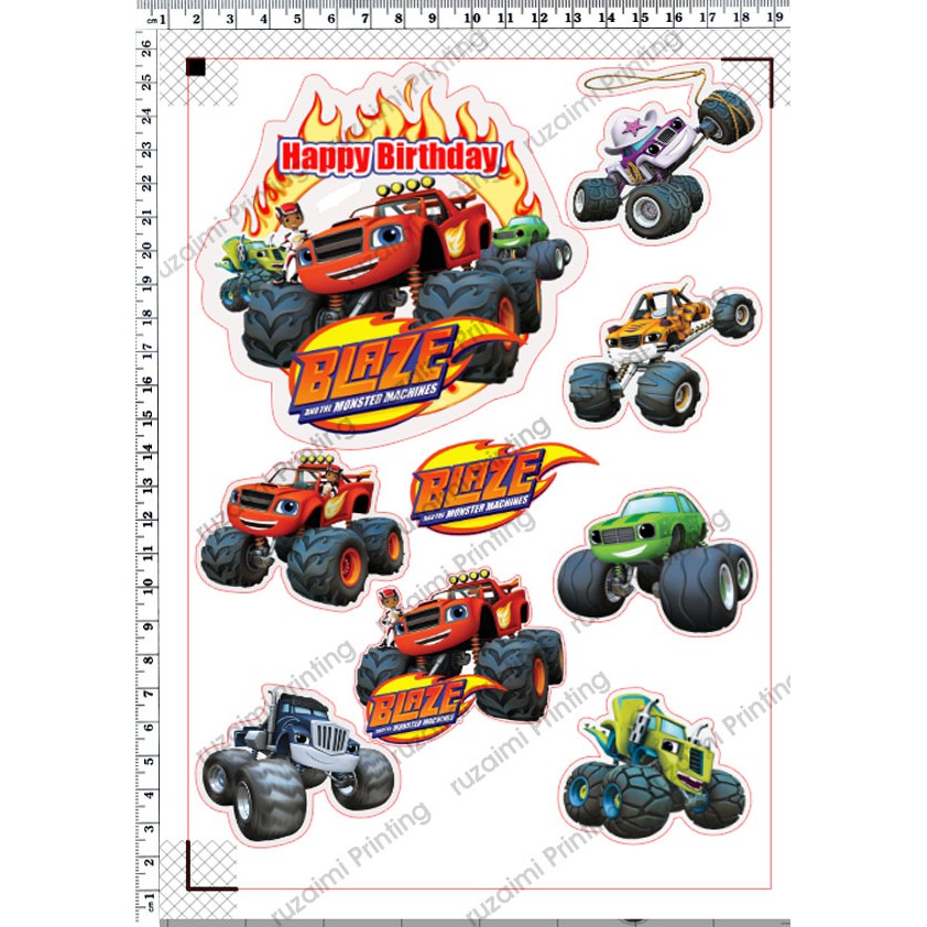 Blaze and the Monster Machines Birthday cake Topper 002 | Shopee Malaysia