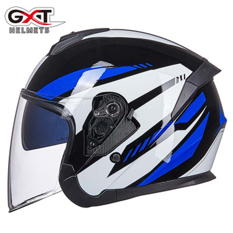 GXT Double Lens Motorcycle Helmet Motorbike Scooter 3/4 Open Face ...