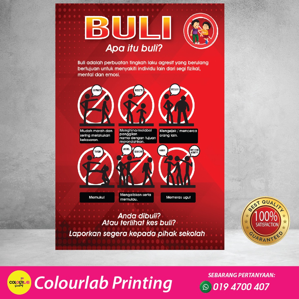 Poster Buli di sekolah | Shopee Malaysia