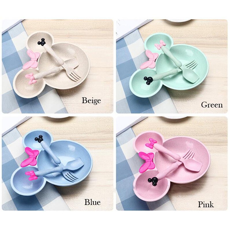 Ready Stock Mickey Mouse Big Head Bowl with Spoon and Fork and Box ...