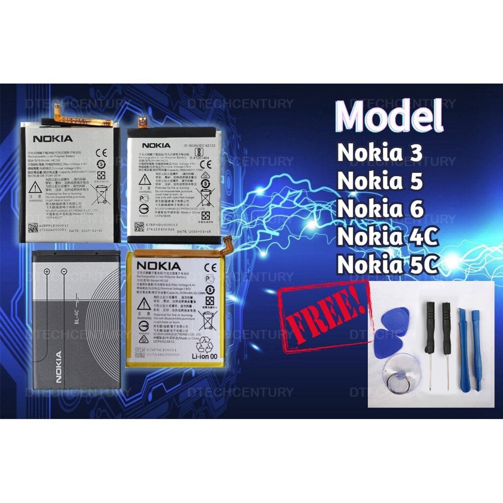 Nokia 3 Nokia 5 Nokia 6 Nokia 4C Nokia 5C Battery Bateri | Shopee Malaysia