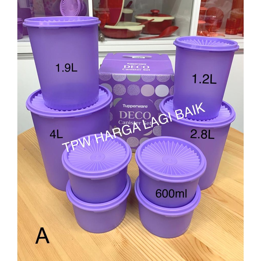 Tupperware Original Deco Canister Set/ Container/ Airtight/ Kedap Udara/ Gift/ Box /Food Storage ...