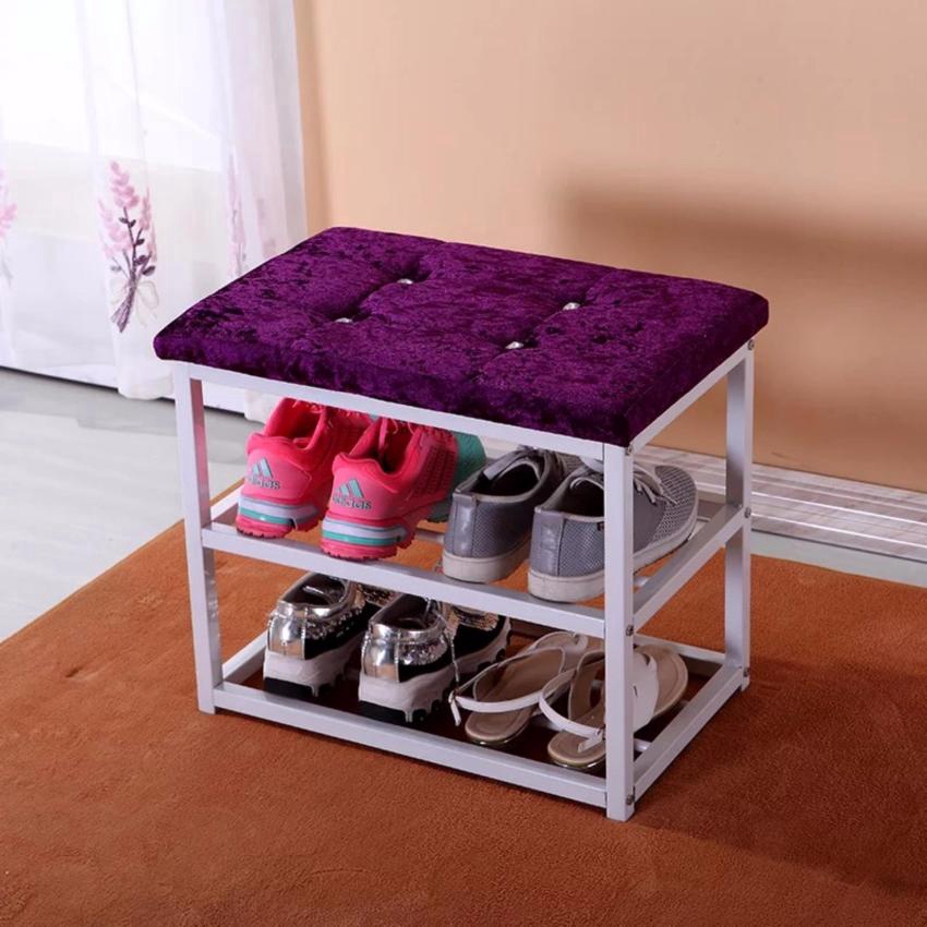 [READY STOCK] 2-Tier Metal Shoe Bench - 50cm (Purple) | Shopee Malaysia
