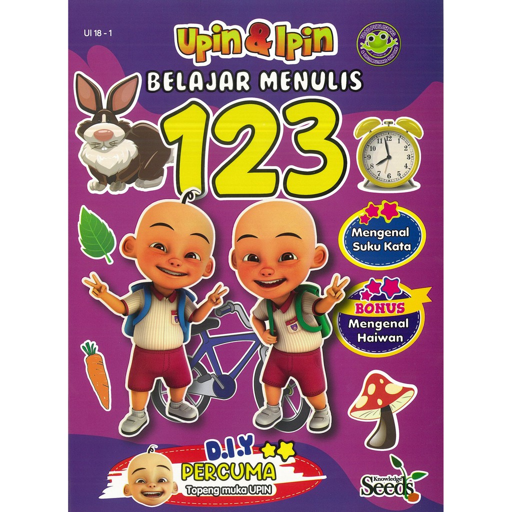 Buku Pra Sekolah - Pre School Book - UPIN & IPIN BELAJAR MENULIS 123 UI ...
