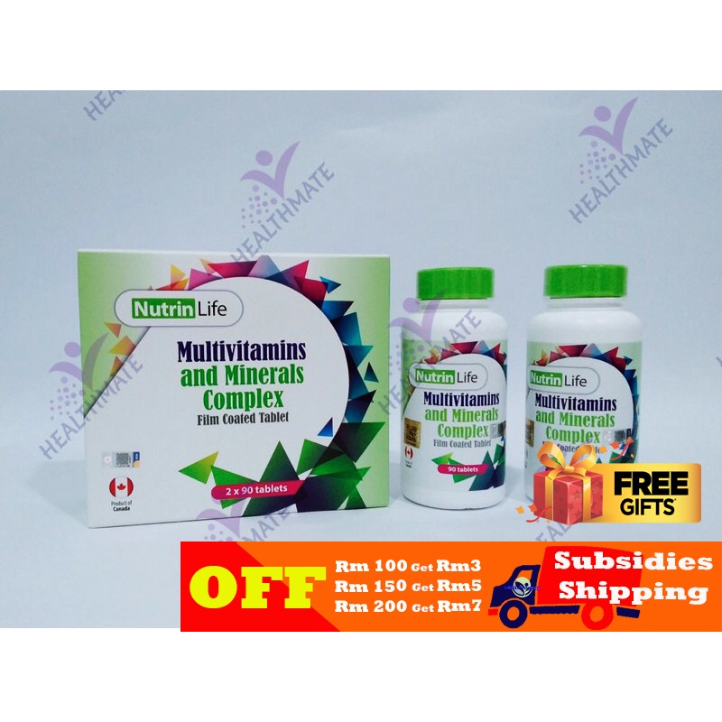 NutrinLife Multivitamins and Minerals Complex Tablet (2x90'S) | Shopee ...