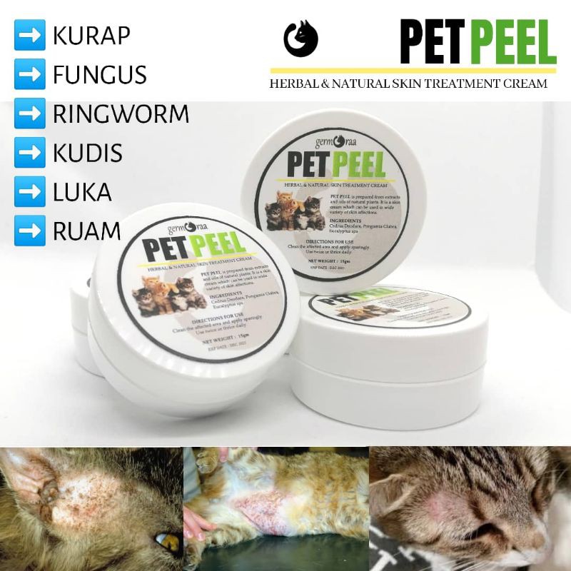 GEMORAA PET PEEL CREAM KRIM KUCING FUNGUS KURAP LUKA | Shopee Malaysia