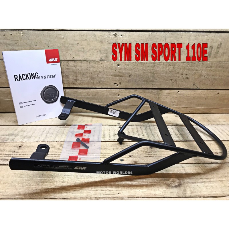 SYM SM SPORT 110E GIVI MONORACK ADVANCE BLACK GIVI 100% ORIGINAL ...