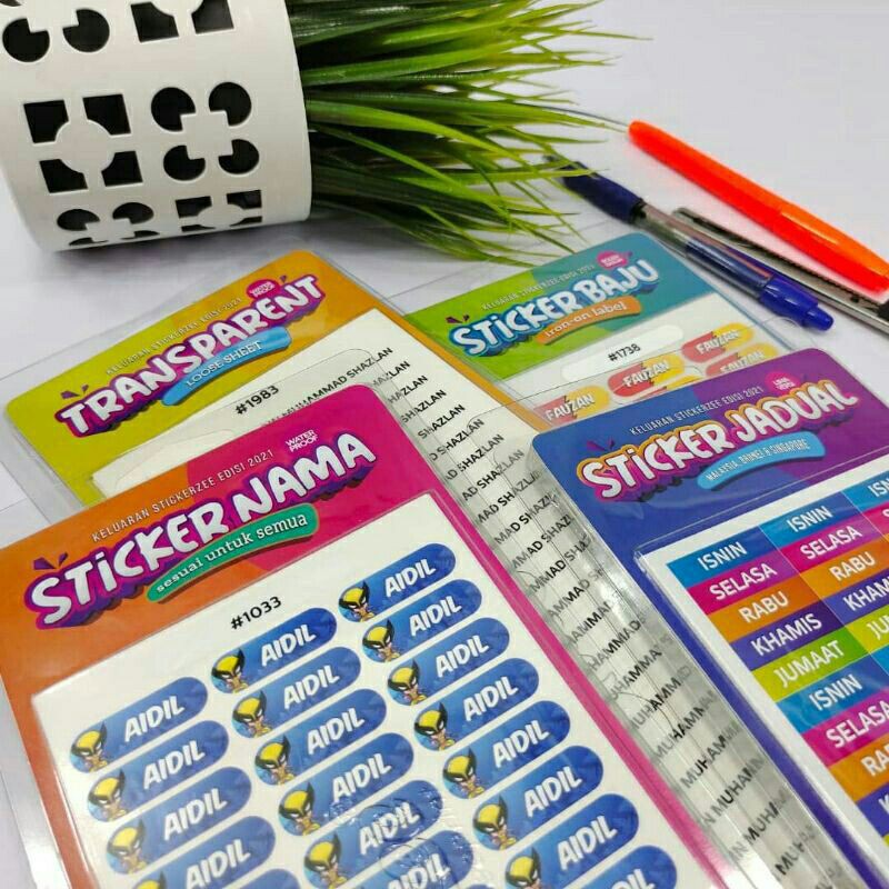 PAKEJ KOMBO STICKER NAMA, STICKER BAJU & STICKER JADUAL (CUSTOMADE ...