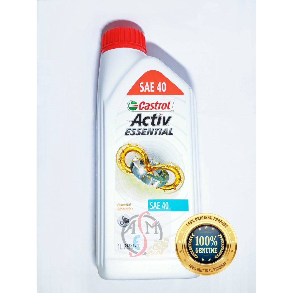 4T CASTROL Active ESSENTIAL 1L SAE 40 Engine Oil API SF / Minyak 4T ...
