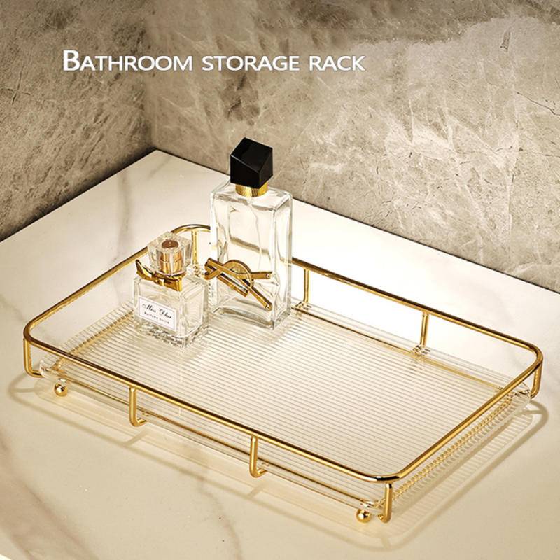 Home & Love Bathroom Shelving Vanity Table Top Tray Cosmetic Organizer ...