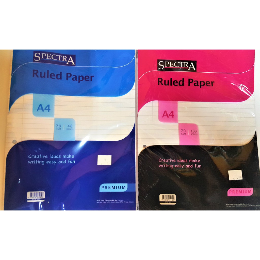 SPECTRA RULED PAPER A4 70GSM (48'S/100'S) | Shopee Malaysia