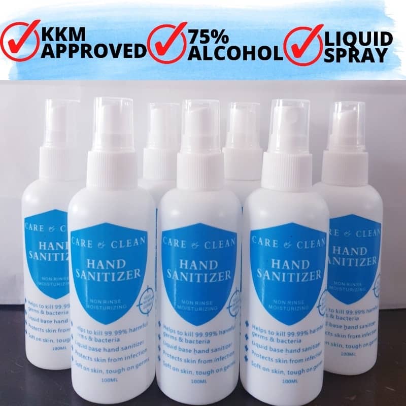 Spray pembasmi kuman 100ML 75% IPA Alcohol Instant Hand Sanitizer Spray KKM Certified ...