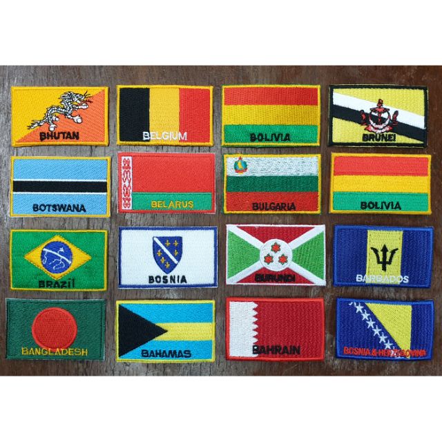Iron On Embroidery Country Flag (Bendera Huruf B) ready stock. | Shopee ...