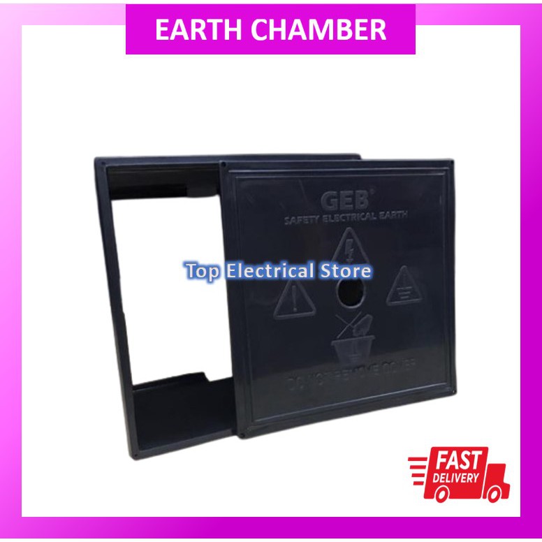 PVC EARTH CHAMBER 7''X7'' PLASTIC GROUNDING BOX (BLACK) | Shopee Malaysia