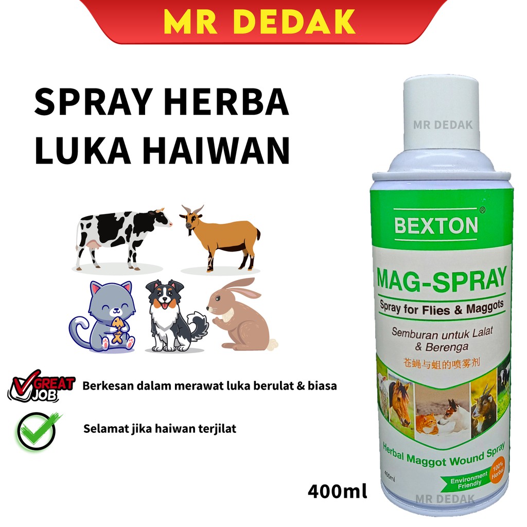 [MAG-SPRAY] Spray luka berulat untuk haiwan berasaskan herba | Luka ...