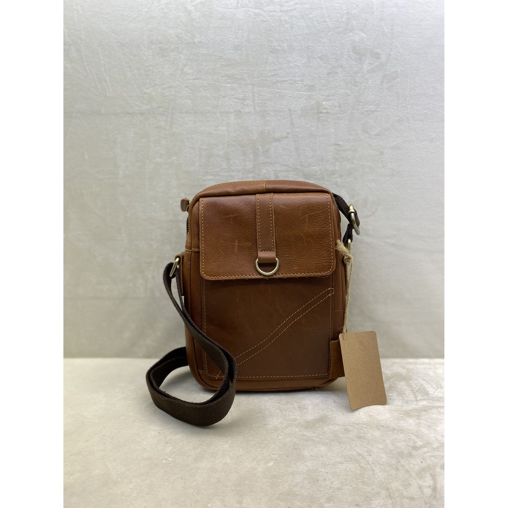 Men Bag Leather Sling Bag Men Shoulder Cross Body Bag for Men Brown ...
